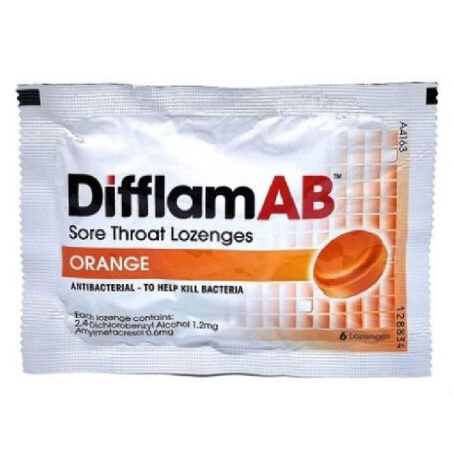 DIFFLAM AB SORE THROAT LOZENGES ORANGE (6 LOZENGES) | Shopee Malaysia