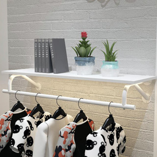 120cm Clothes Bar Wall Mounted Clothing Rack Mulig Hanger, Penyangkut ...