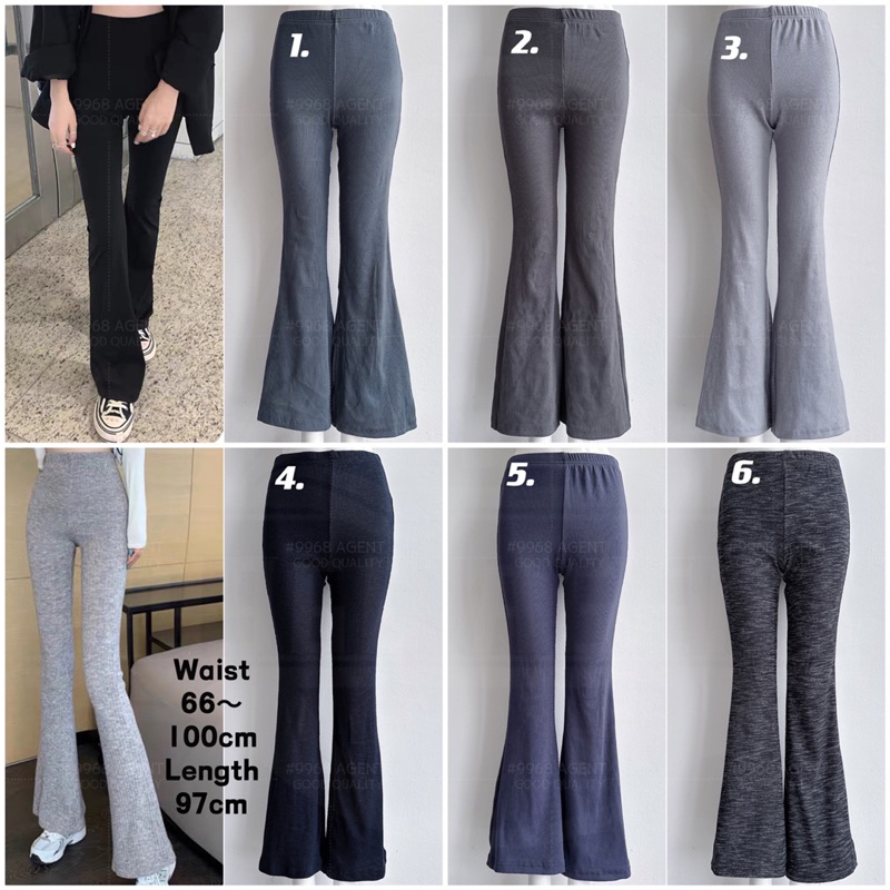 Women High Waist Flare Wide Leg Trousers Bell Bottom Ready Stock Palazo ...