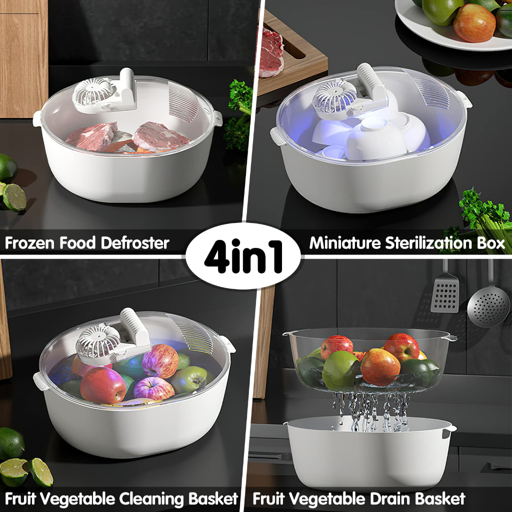 PREMIUM ORI Rechargeable 4 in 1 Defroster Thawer Box Meat Fruit Machine ...