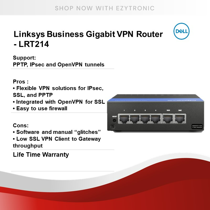 Linksys LRT214 Dual WAN Business Gigabit VPN Router LRT214-AP | Shopee ...