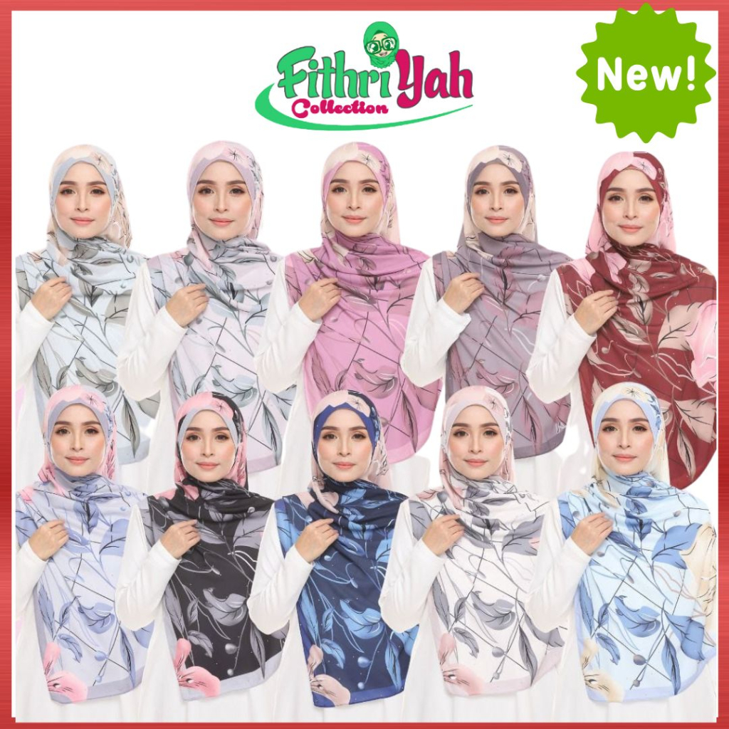 Shawl Raya 2023 Diamond Ada Batu Premium Korean Chiffon Printed Corak ...