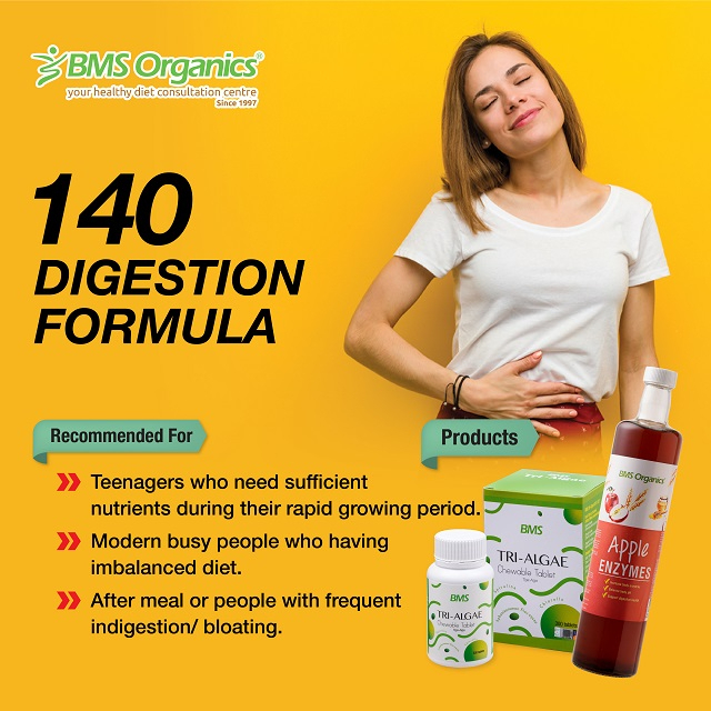 140 Digestive Formula (BMS Tri-Algae + BMS Organics Apple Enzymes) | Shopee Malaysia