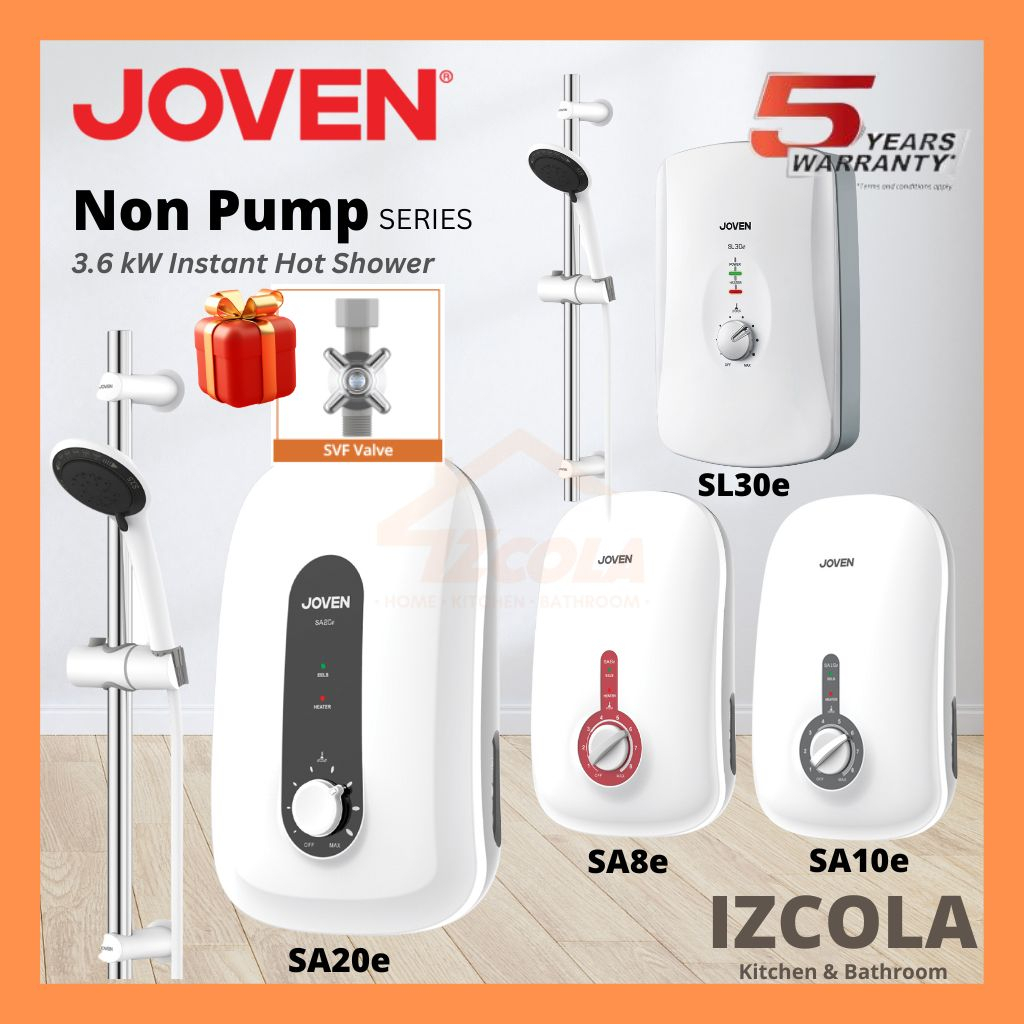 JOVEN 3.6kw Instant Water Heater / Non Pump heater / SL30e / SA10e ...
