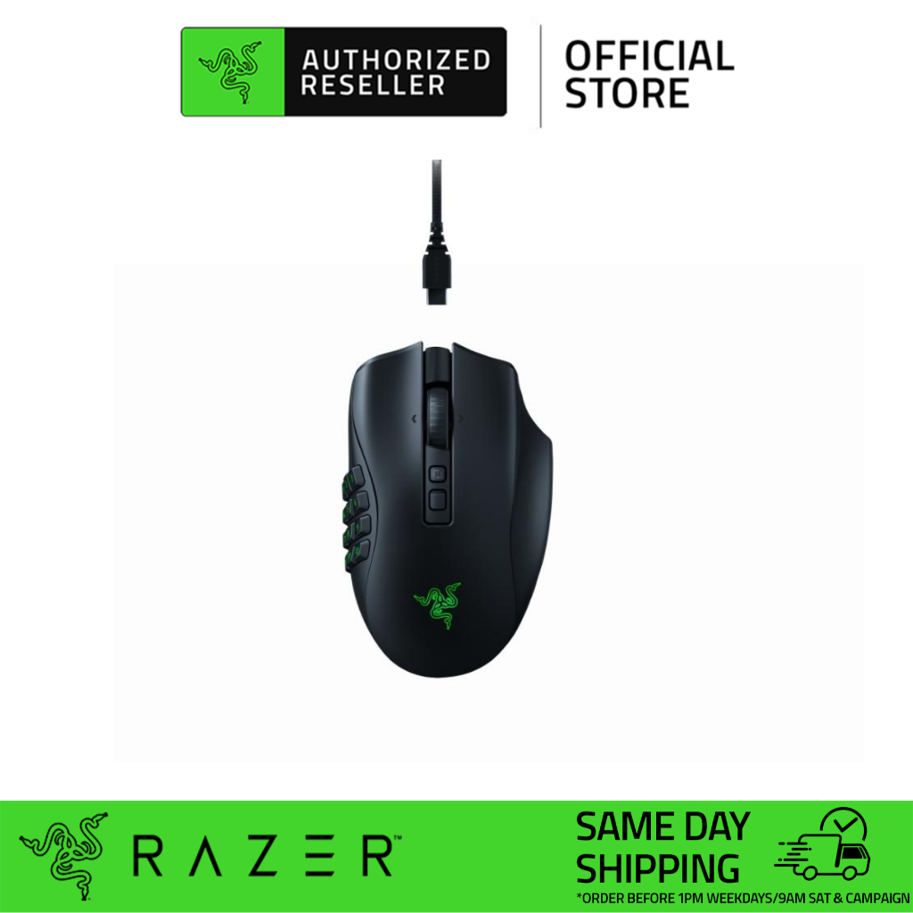 Razer Naga V2 Pro MMO Wireless Gaming Mouse with HyperScroll Pro Wheel ...