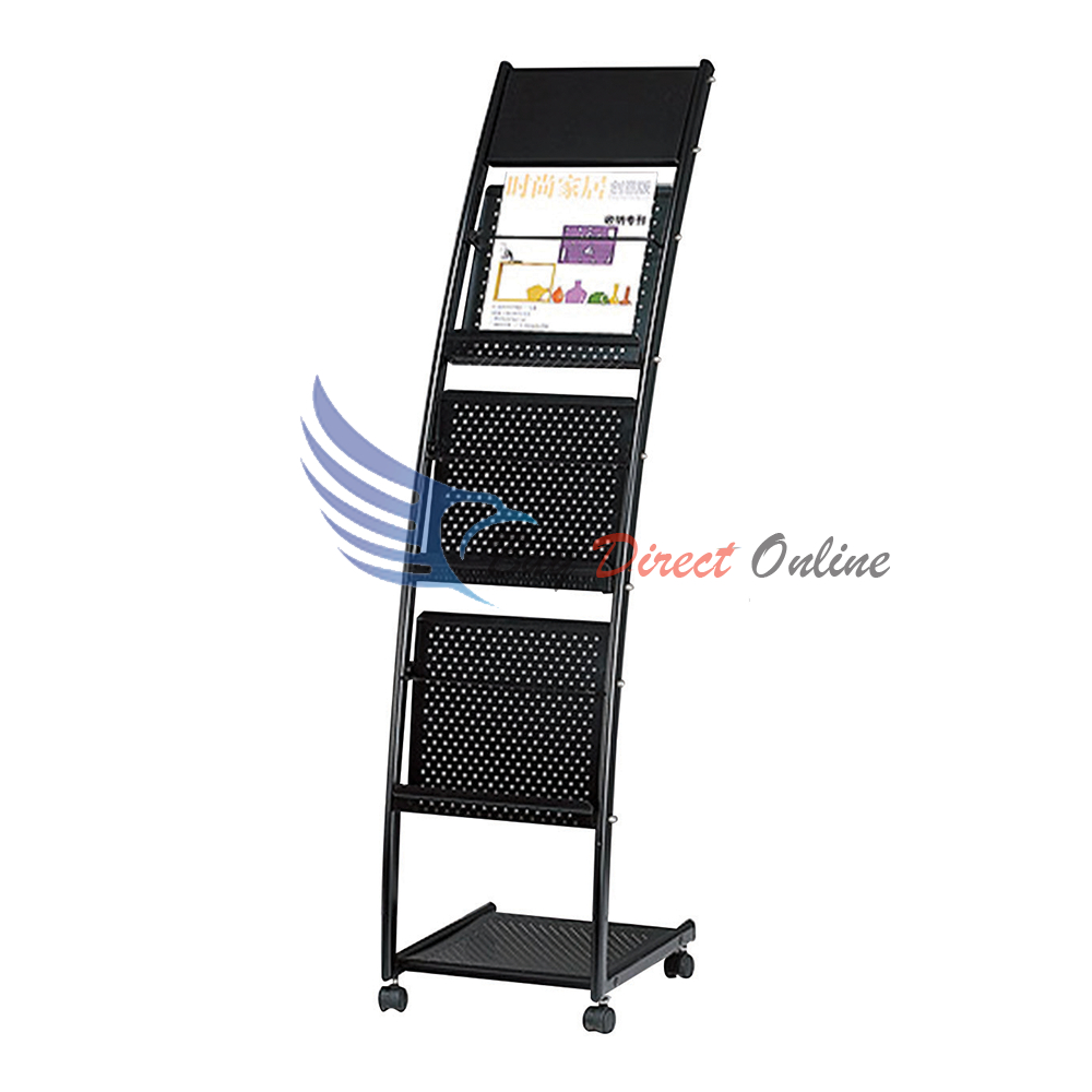 Black Magazine Rack /Rak Majalah /Foldable A4 Size Magazine Newspaper ...