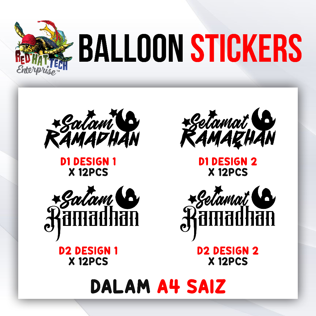 RAMADAN @ RAMADHAN [FOIL 10 INCI] STICKER SURPRISE Birthday / Hari ...