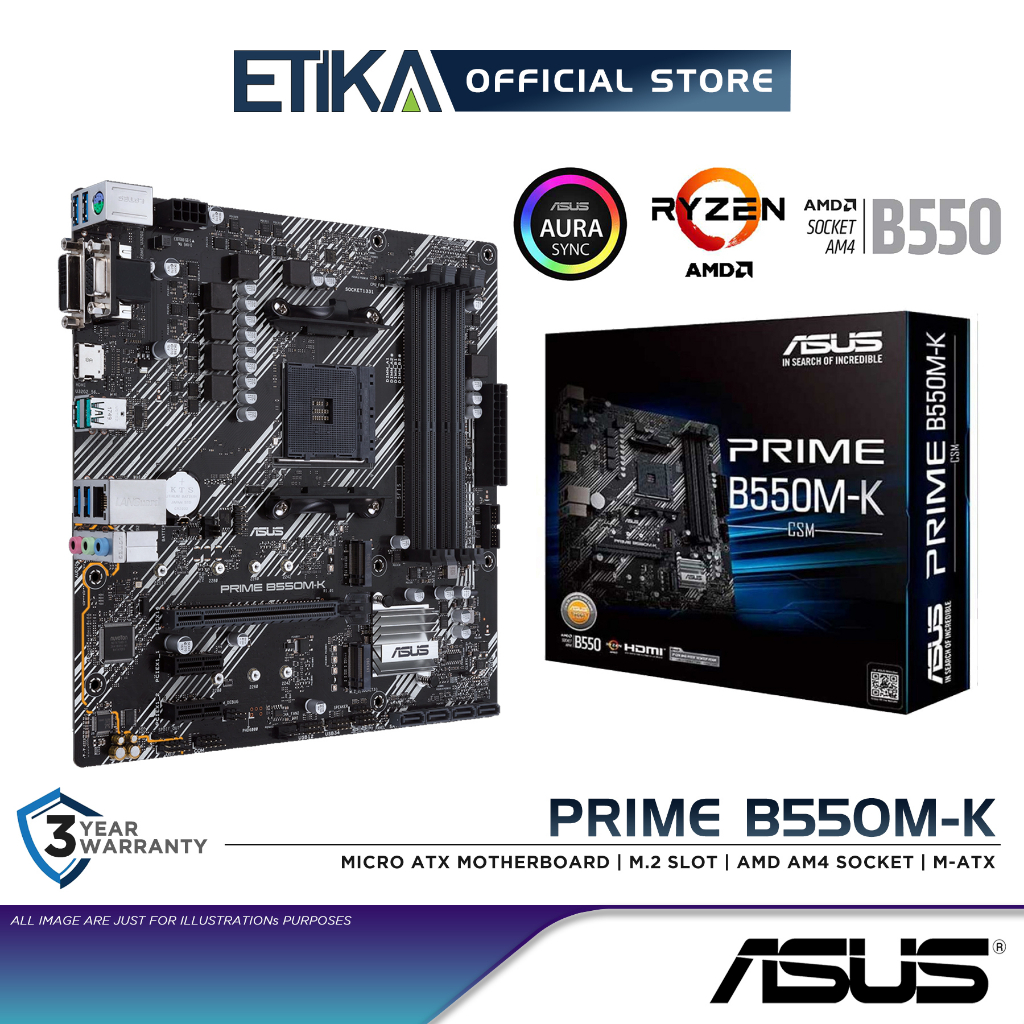 Asus Prime B550M-K | Micro ATX Motherboard | M.2 Slot | AMD AM4 Socket ...