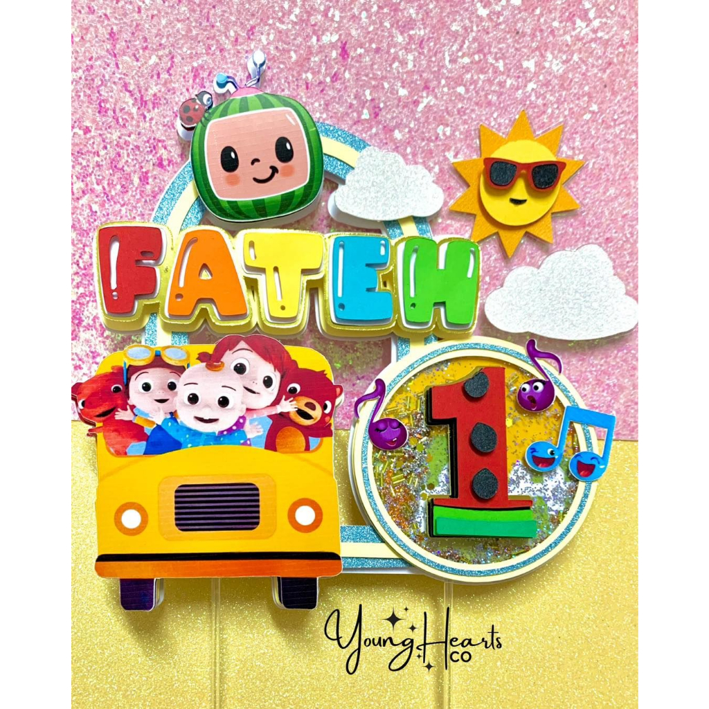 Cocomelon 3D Custom Birthday Cake Topper | Add Photo, Name, Age for a ...