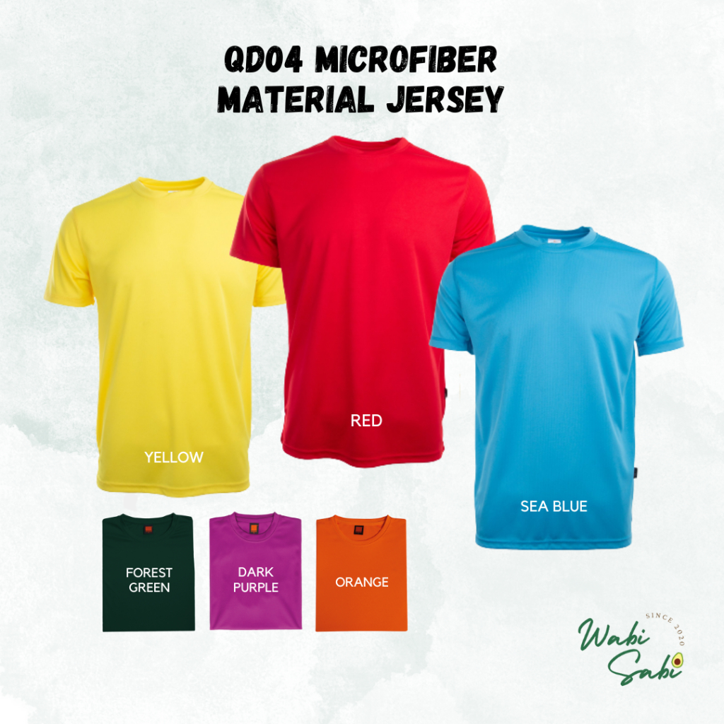 QD04 Short Sleeve Microfiber Jersey Unisex Quick Dry Short Sleeve T ...