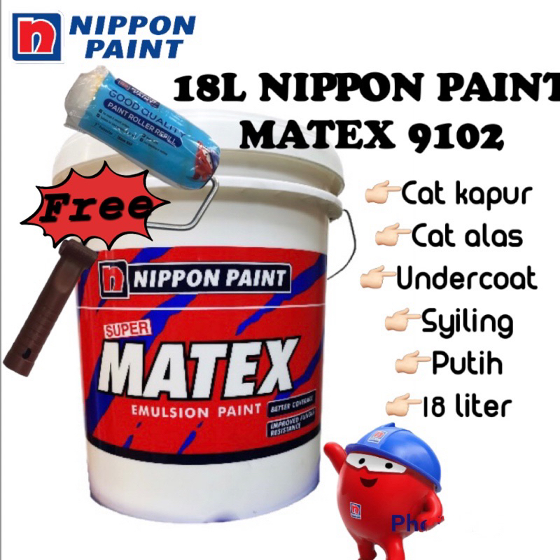 18L LITER NIPPON PAINT SUPER MATEX 9102 | Shopee Malaysia