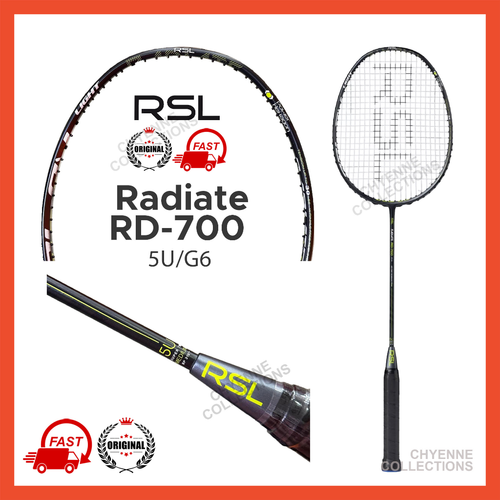 Original RSL Radiate RD700 ( 5U/G6 ) Green Badminton Racket (Offensive ...