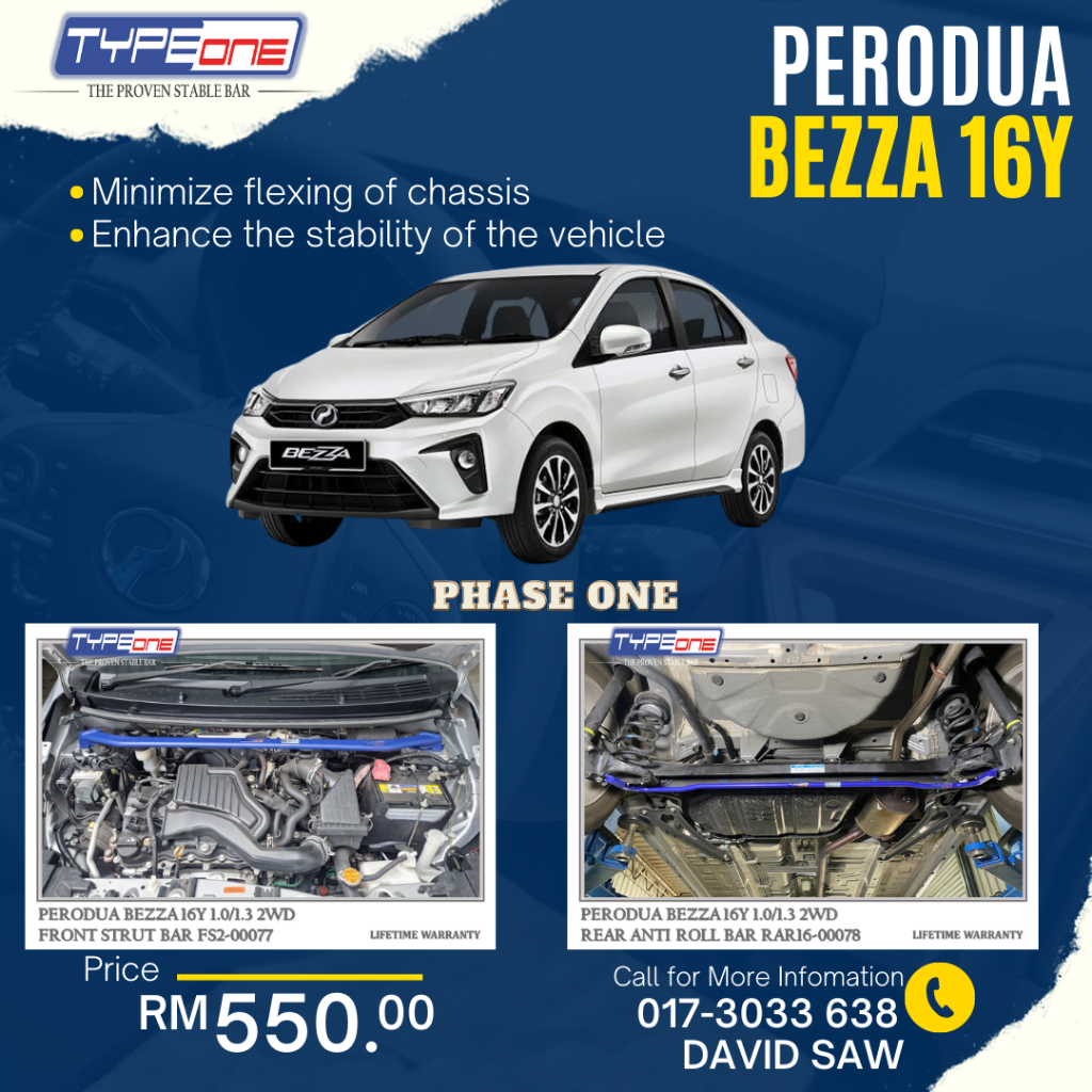 Type One Bar - For Perodua Bezza 2016 ~ Present (Blue Color) | Shopee ...