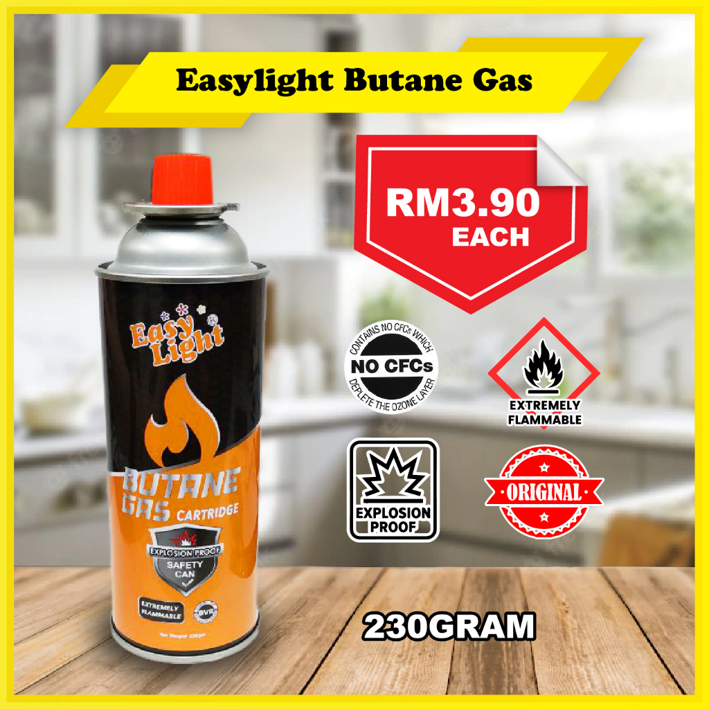 100% Original Easylight Butane Gas Cartridge 230 Gram Ready Stock ...