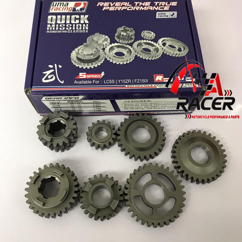 CLEAR STOCK!!UMA RACING Gear Box 5Speed LC5S/Y15ZR/FZ150-100% Original ...