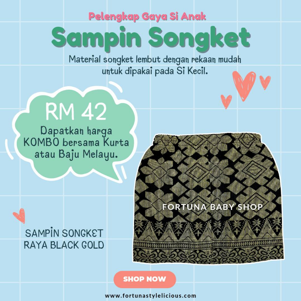 [ 0-4Y ] RAYA 2024 SAMPIN BUDAK SAMPIN BABY SAMPIN SONGKET BUDAK SAMPIN ...