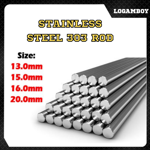 STAINLESS STEEL ROD BAR SS303 SHAFT BATANG BULAT TIDAK KARAT 13mm 16mm ...