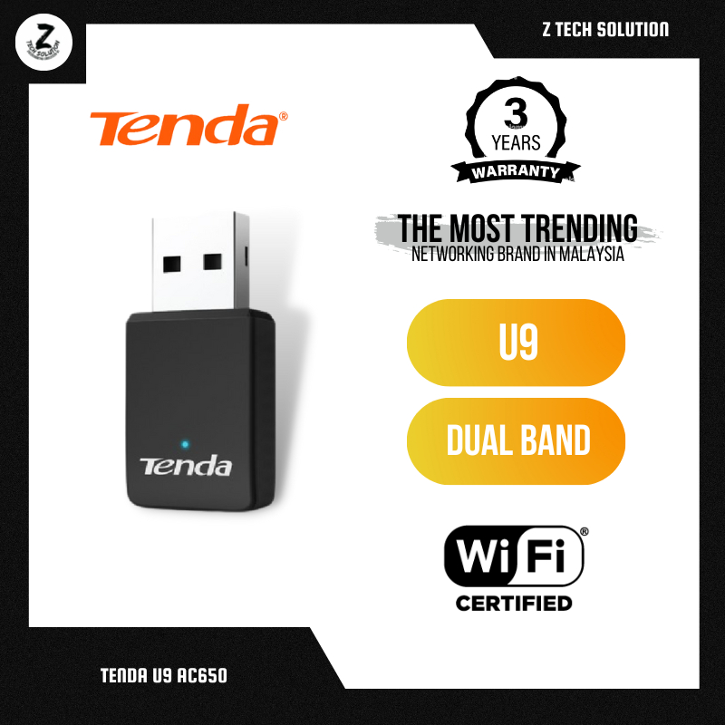 Tenda U9 Dual-band AC650 Wireless USB Adapter | Shopee Malaysia