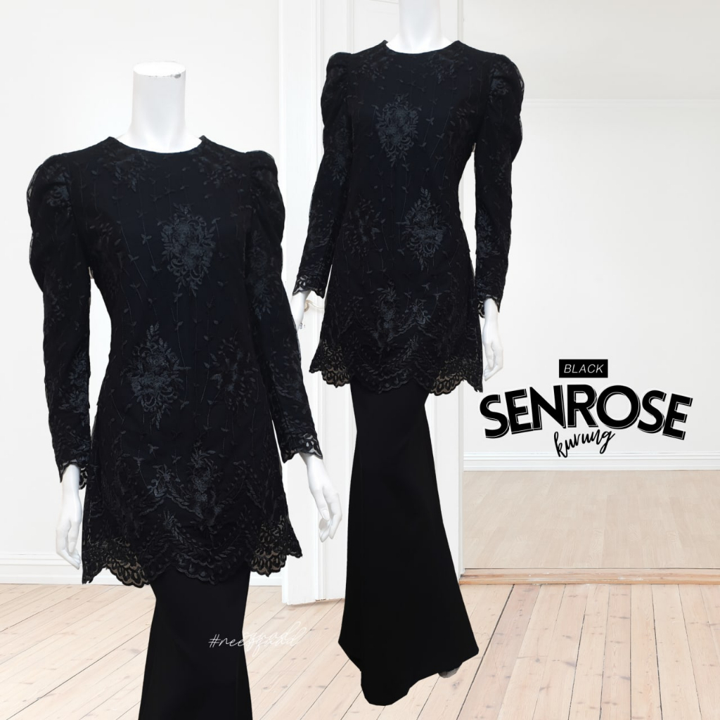 [READY STOCK] BAJU RAYA 2023 Senrose | Baju Kurung Lace Plussize ...