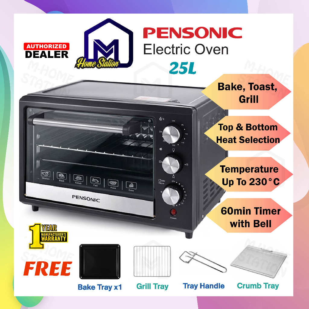Pensonic Electric Oven 25L Toast, Bake & Grill Ketuhar Elektrik PEO ...