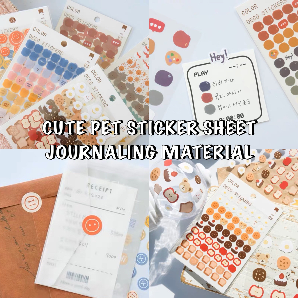 journal material / ins style cute morandi colour pet sticker ...