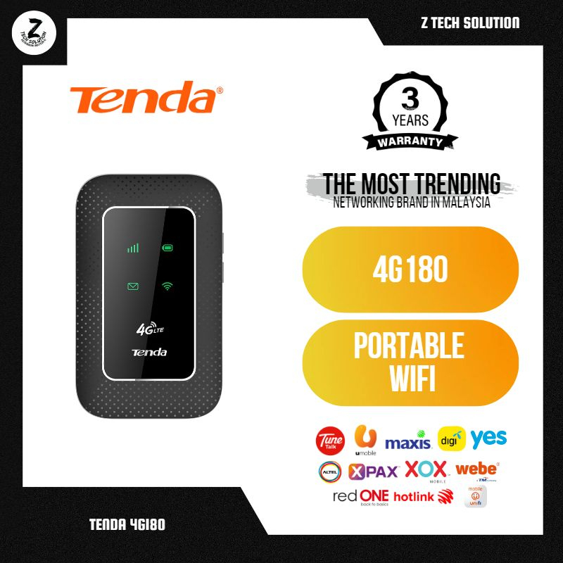 Tenda 4G180 4G LTE Pocket WiFi - Mini SIM Card MiFi Mobile | Shopee ...