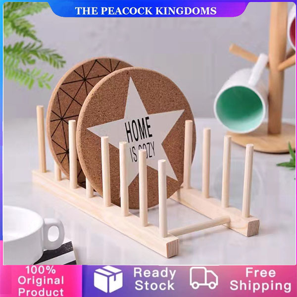 Premium Hard Kitchen Wooden Dish Rack Plate Wood Drying Rack Bowl Rack ...