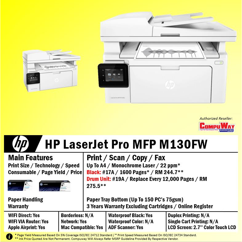 HP LASERJET PRO MFP M130FW PRINTER | Shopee Malaysia