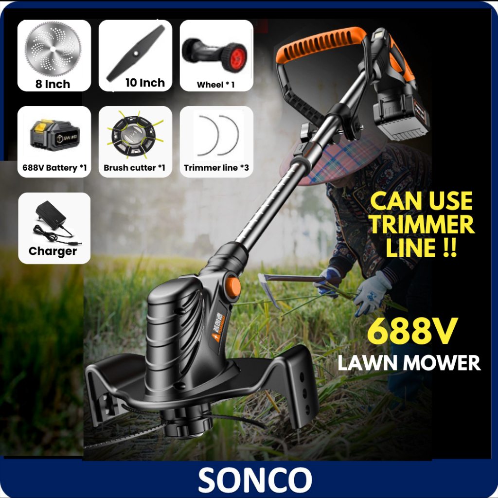 SONCO 688V Mesin Rumput Grass Cutter Machine (one year warranty) Grass ...