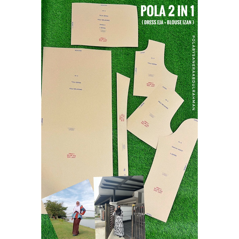 PAKEJ POLA 2 IN 1 ( Pola Dress Eja & Blouse Izan ) | Shopee Malaysia