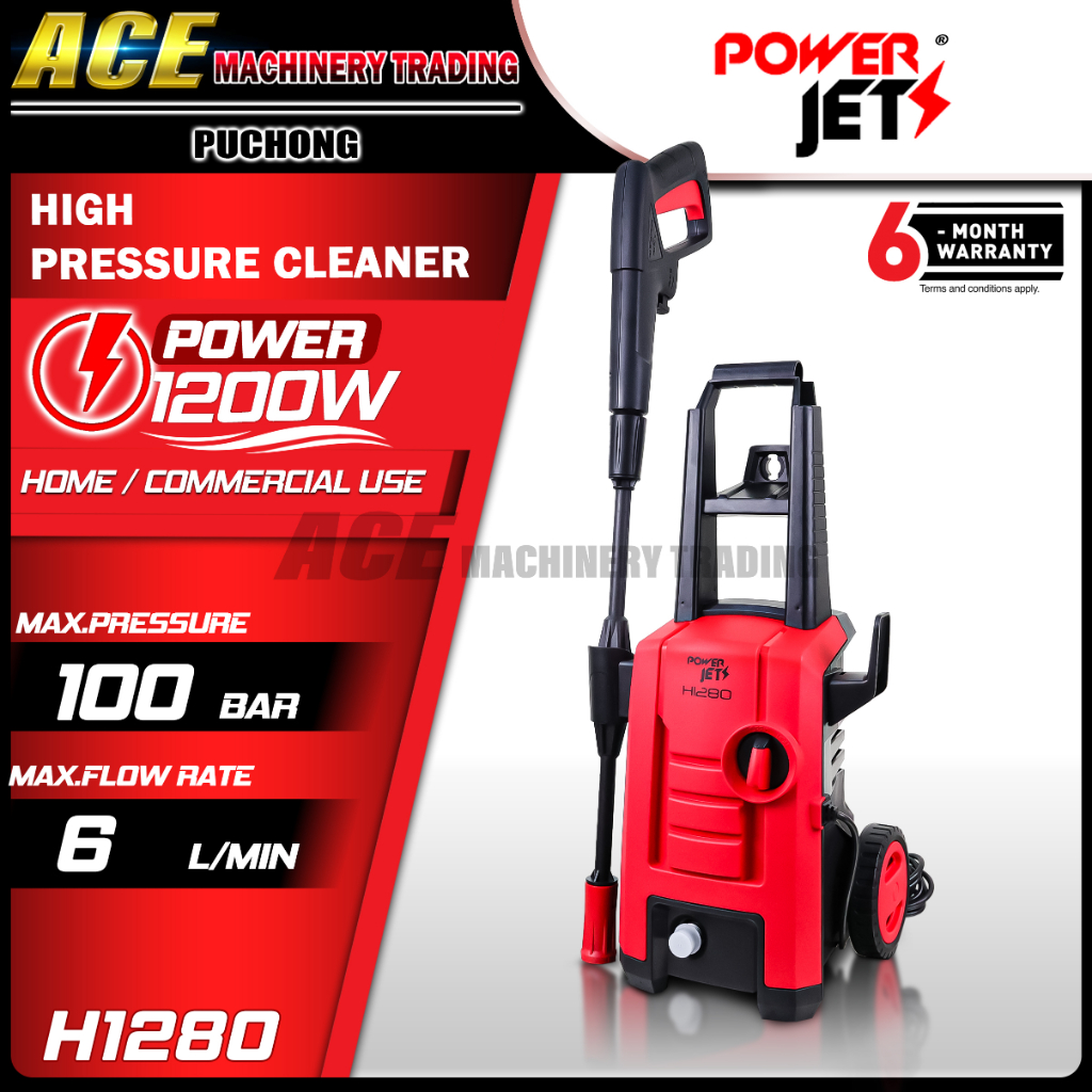 [ 100% Original ]Power Jet (H1280) High Pressure Water Jet Cleaner 100 ...
