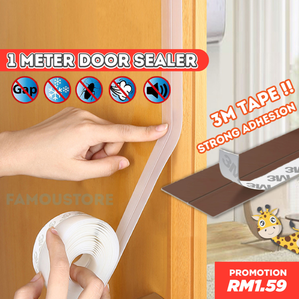 1M Door Block Waterproof Silicone Window Sealing Strip 3M Self Adhesive ...