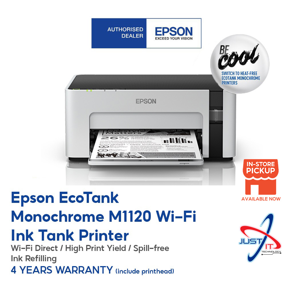 EPSON M1120 Mono Ink Tank Printer ( Print , Wireless ) | Shopee Malaysia