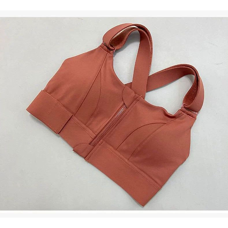 Velcro Adjustable front zipper bra plus size bra sport bra bra sukan ...