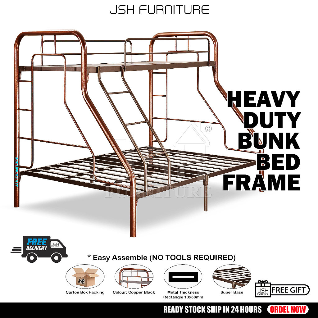 Katil Besi 2 Tingkat JSH BB3 - Katil 3 in 1 Metal Bunk Bed Katil Queen ...