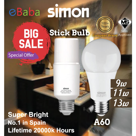 [SIRIM] Simon Valor Energy Savings LED Stick Bulb & A60 Bulb 9W, 11W ...