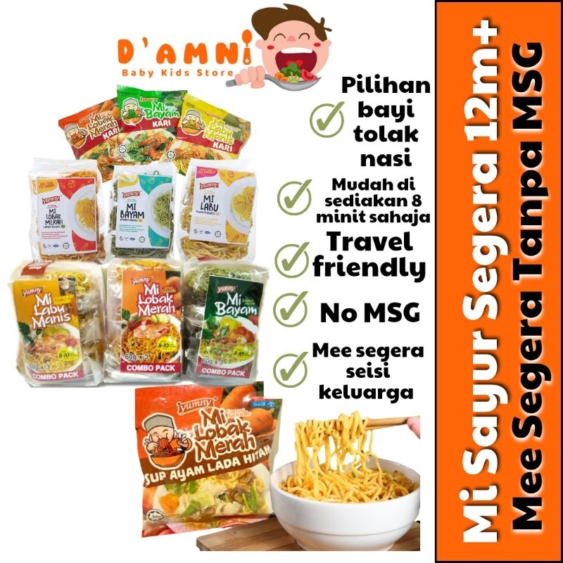 Kids Noodle Yumny Mee Sayur Segera Tanpa MSG Makanan Sihat untuk Budak ...