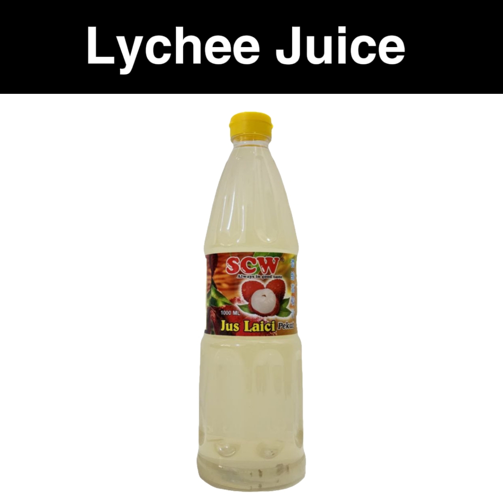Concentrated Lychee Juice Penang SCW 1 Litre 槟城特产浓缩荔枝汁 Jus Laici Pekat ...
