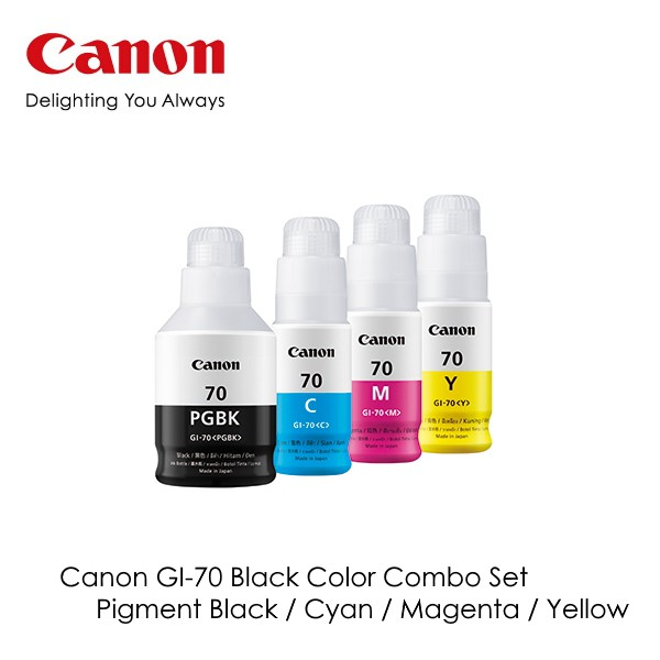 CANON GI-70 INK BOTTLE BLACK/CYAN/MAGENTA/YELLOW G4070/G7070/G6070 100% ...