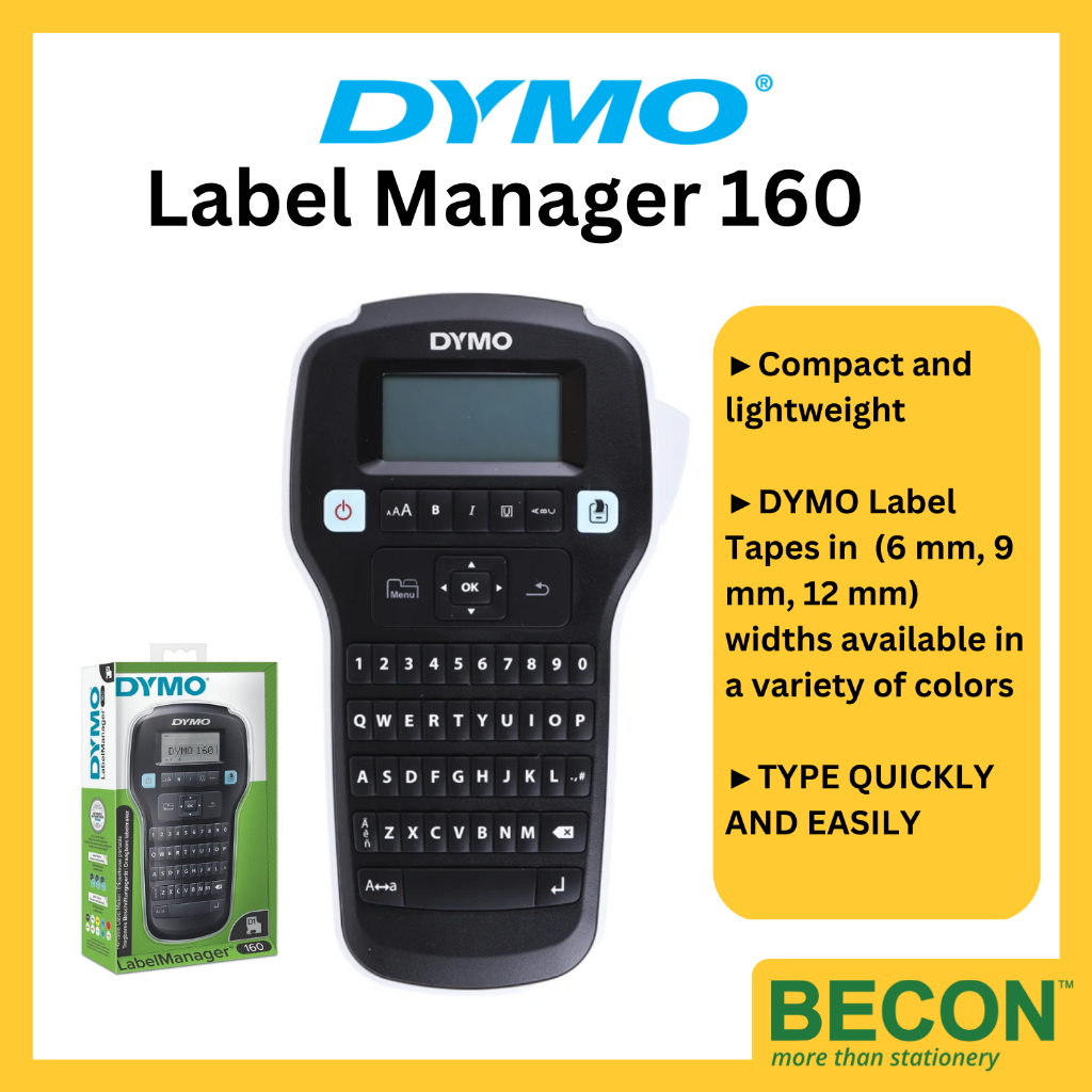 DYMO LabelManager 160 Portable Label Maker | Shopee Malaysia