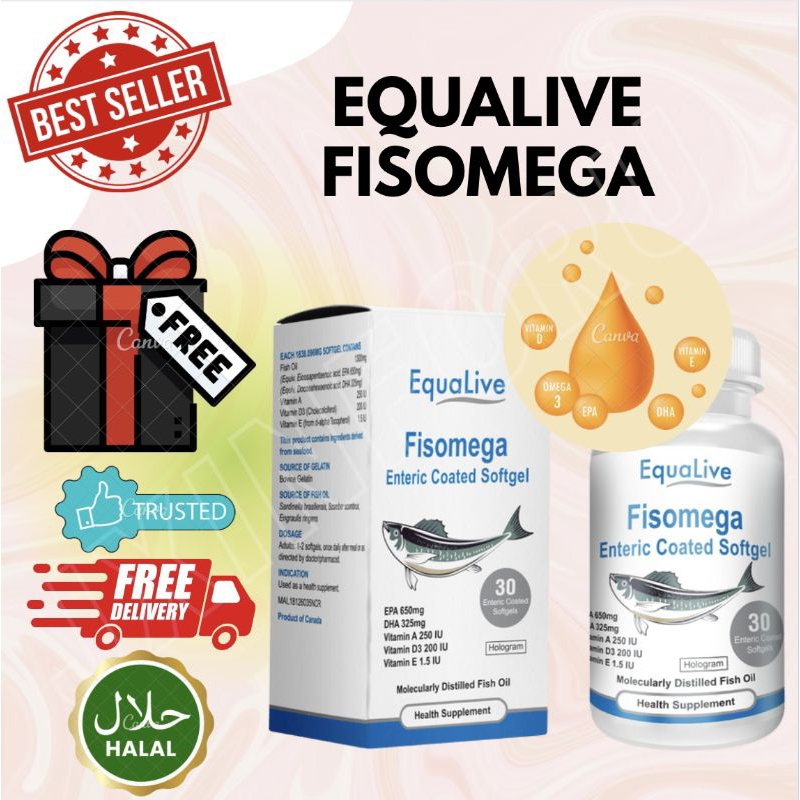 FREE GIFT🎁Equalive Fisomega Enteric Coated Softgel [100's] | Shopee ...