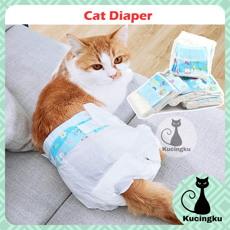 Cat Pamper Kucing Cat Diaper Cat Diapers Pet Diapers For Cat Urine Pad ...