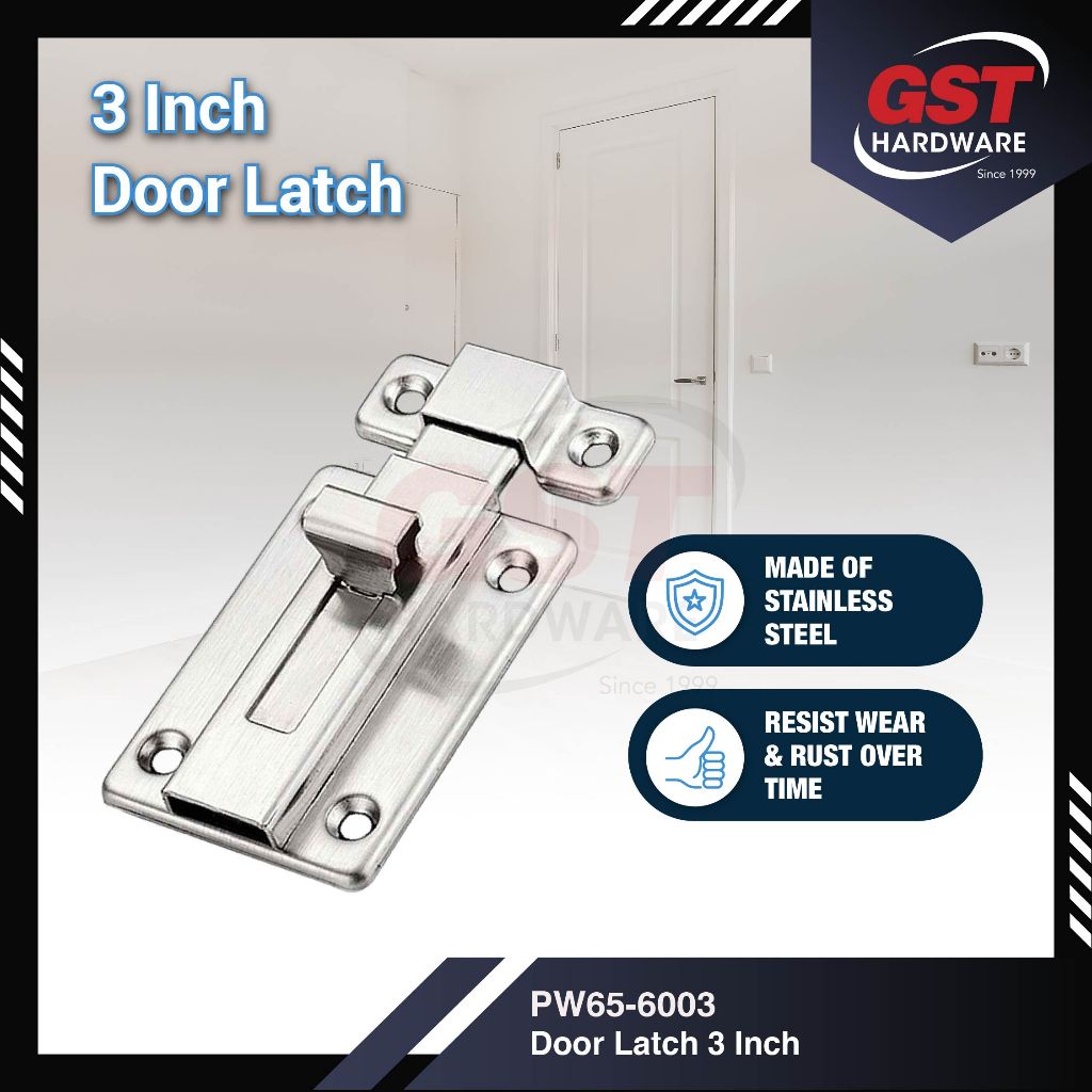 Prowess Stainless Steel Door Latch Lock Suqare Bolt Slug Selak Pintu ...