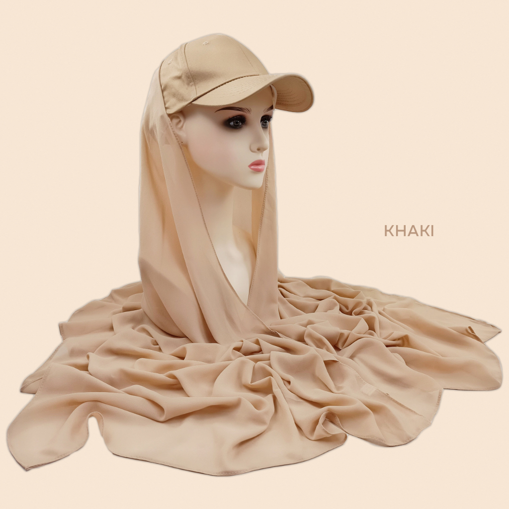 The Semua Store. Muslim Latest Fashion Hijab Baseball Cap Solid Chiffon ...