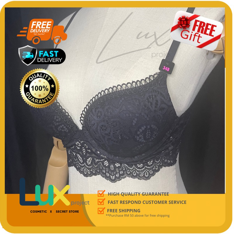 LSZ-A028 Authentic LaSenza Hello Sugar Black Lace Push Up Bra | Shopee ...