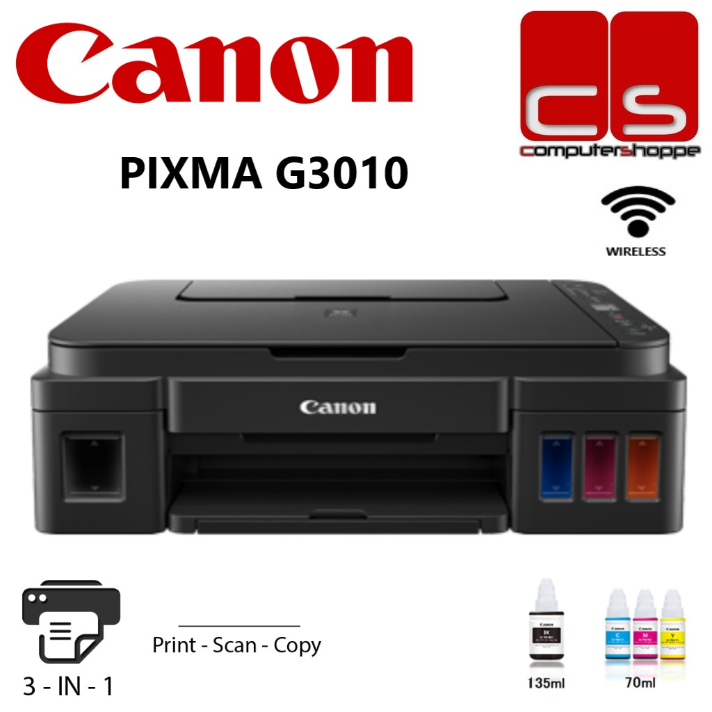 Canon PIXMA G3010 Refillable Ink Tank Wireless All-In-One Printer ...