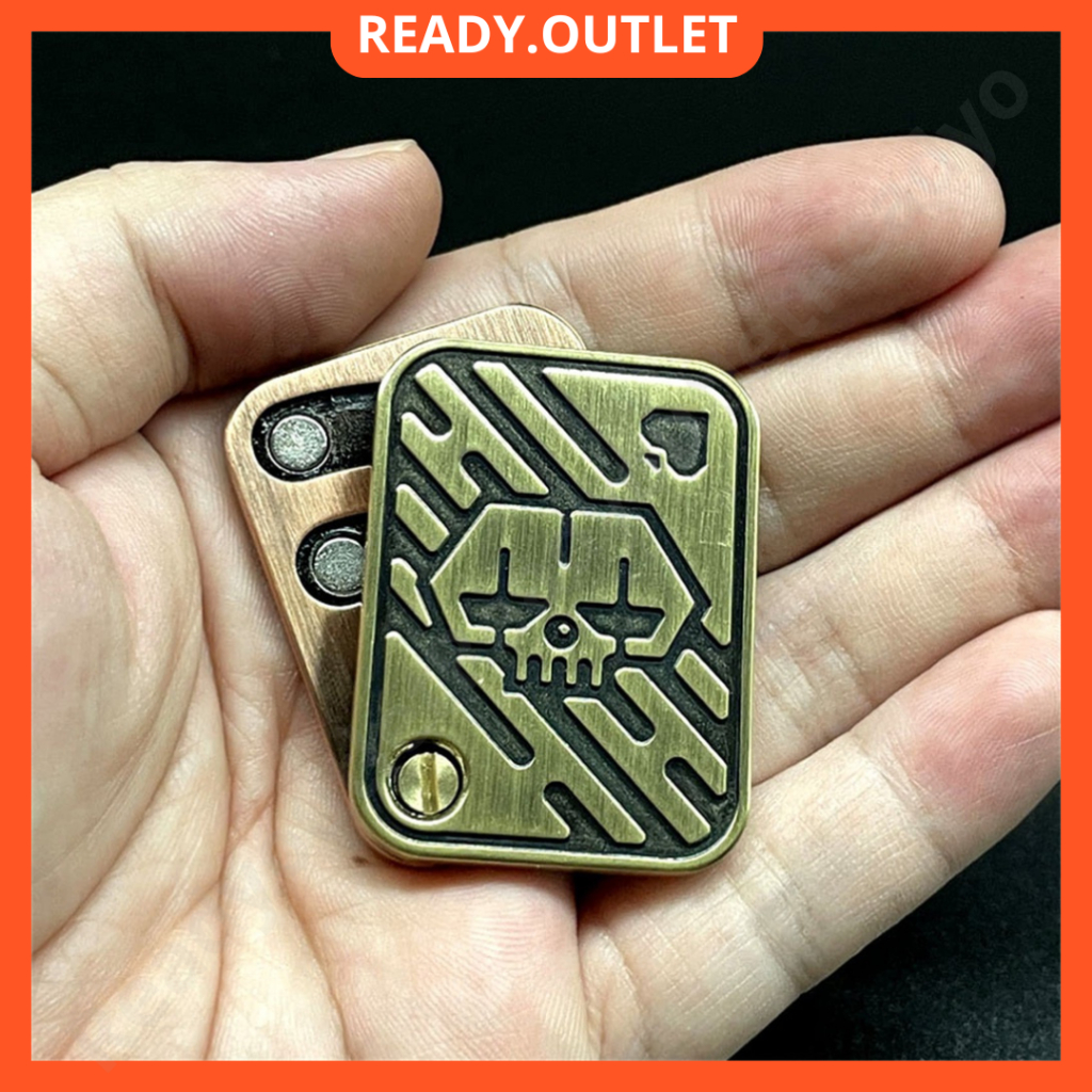 EDC Stainless Steel Poker Card Magnetic Push Slider Office Desk Stress ...