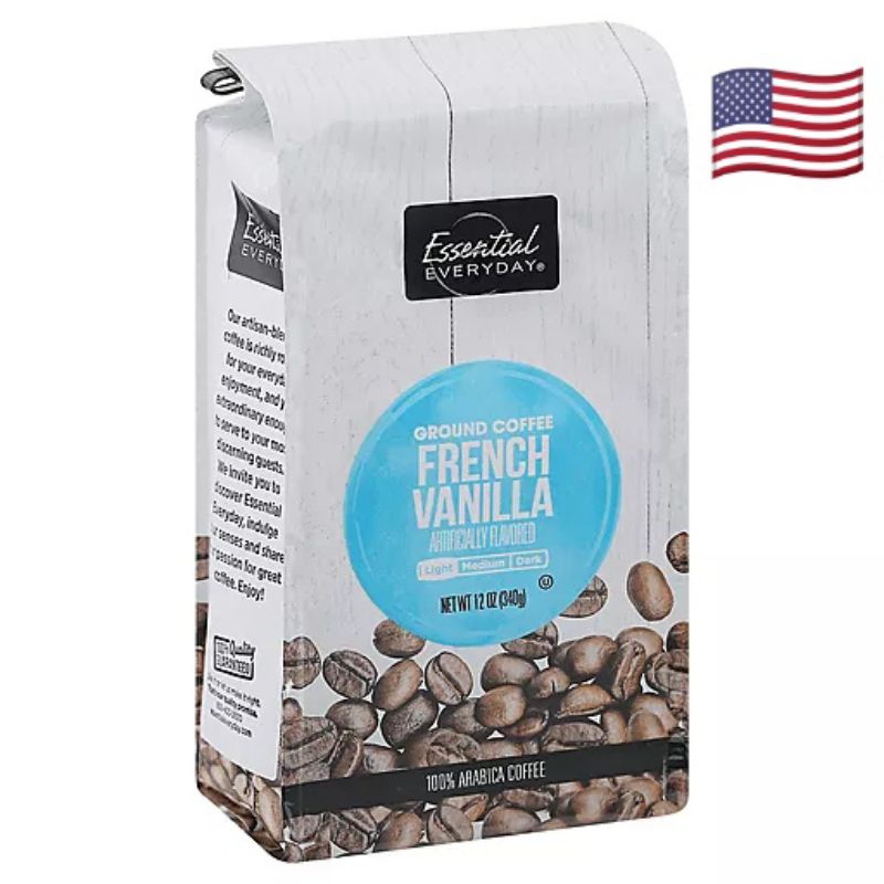 Essential Everyday French Vanilla Light Roast Ground Coffee 12oz ...