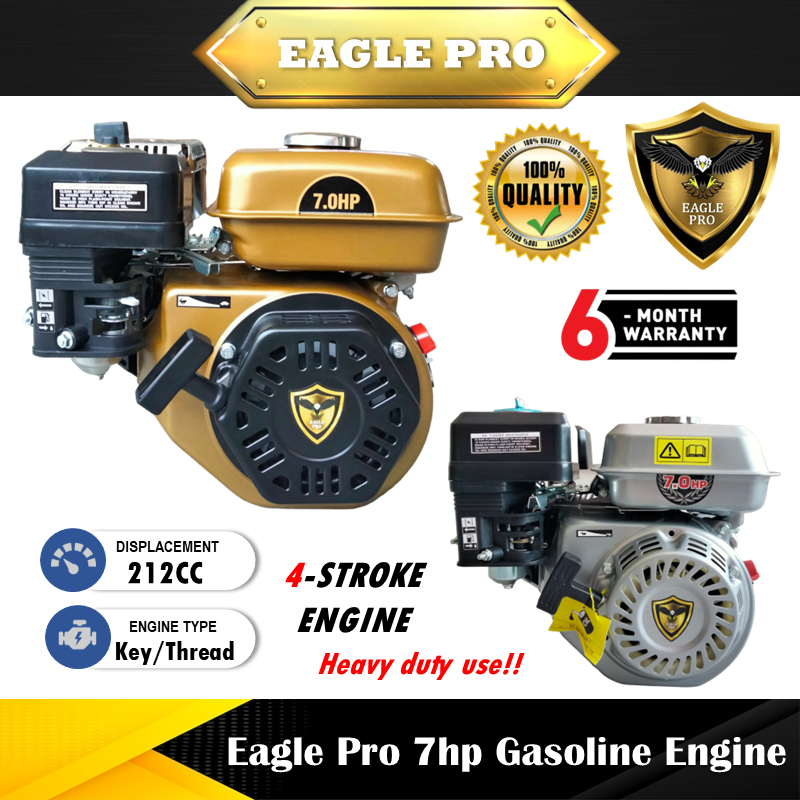 [ 100% Original ]EAGLE PRO Gasoline 7HP Petrol Engine 19mm Key Type ...