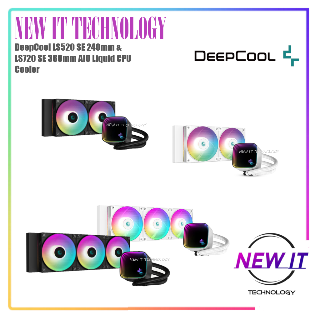 DeepCool LS520 SE 240mm & LS720 SE 360mm RGB Infinity Mirror Cover AIO ...